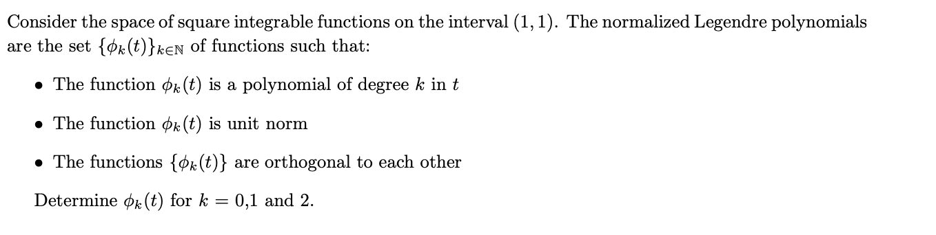 Solved Consider the space of square integrable functions on | Chegg.com
