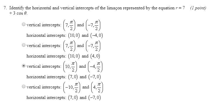 Solved 7. Identify the horizontal and vertical intercepts of | Chegg.com