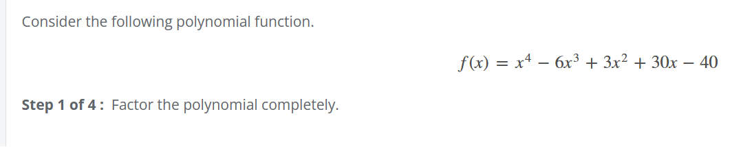 Solved Consider the following polynomial | Chegg.com