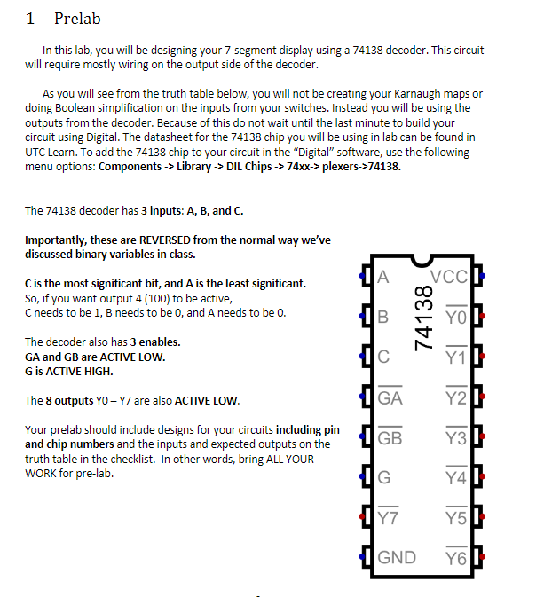 In this lab, you will be redesigning your 7-segment | Chegg.com