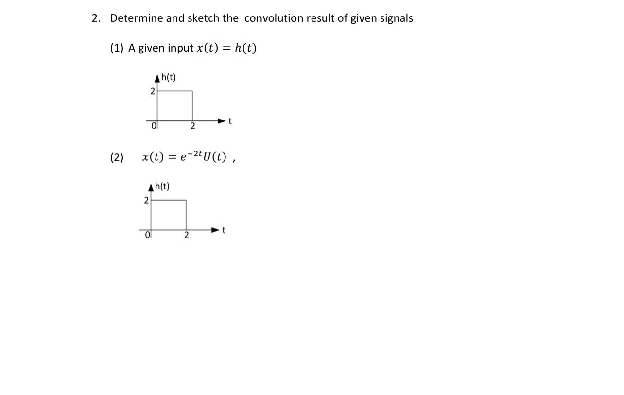 Solved 2 Determine And Sketch The Convolution Result Of