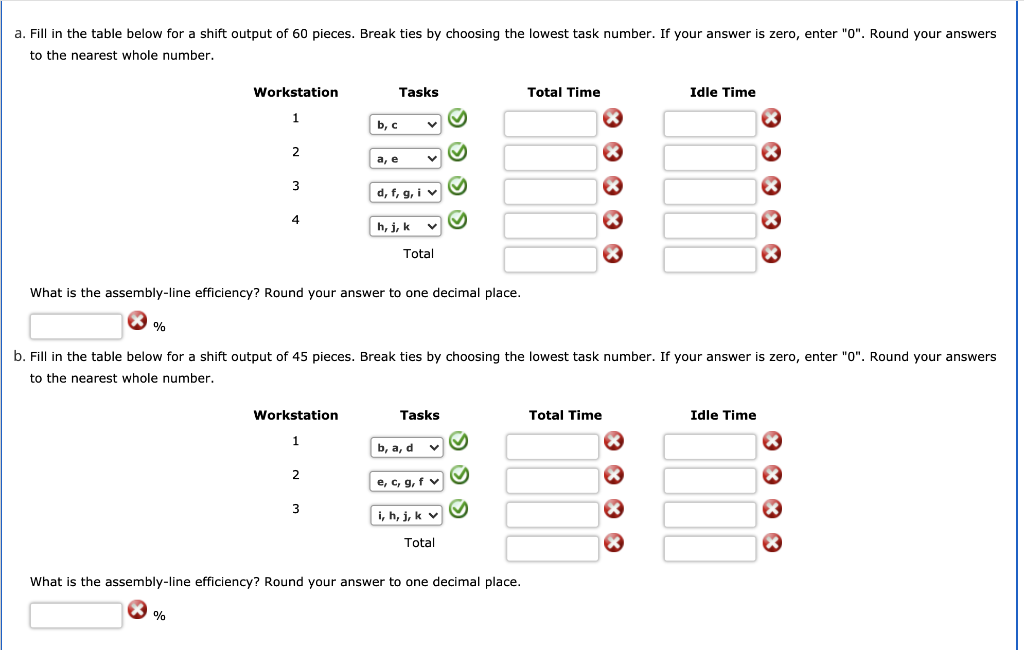 Solved Hint(s) Check My Work Balance the assembly line shown | Chegg.com