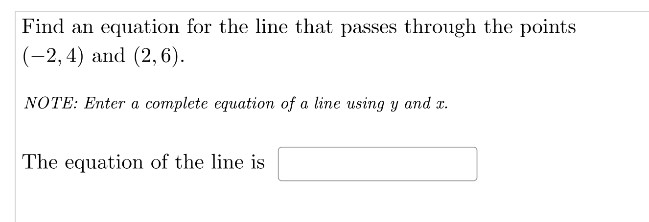 Solved Find an equation for the line that passes through the | Chegg.com