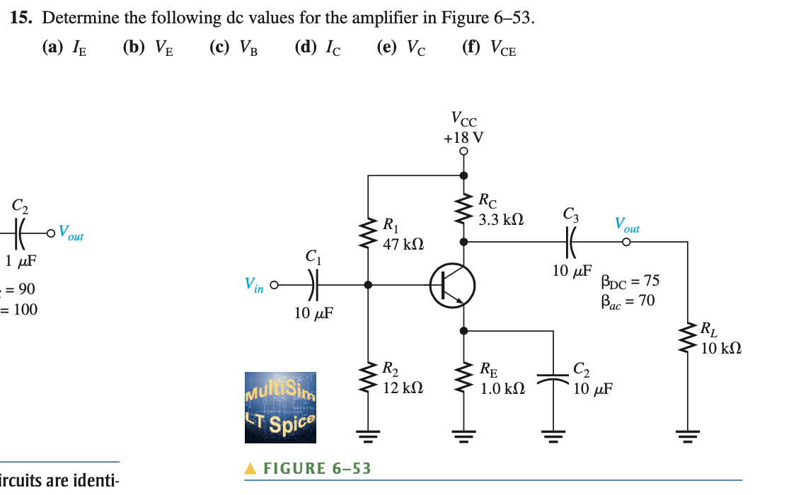 Solved 15. Determine the following dc values for the | Chegg.com