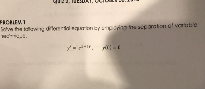 Solved PROBLEM 1 olve the following differential equation by | Chegg.com