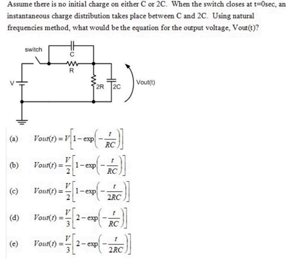 Solved Assume there is no initial charge on either C or 2C. | Chegg.com