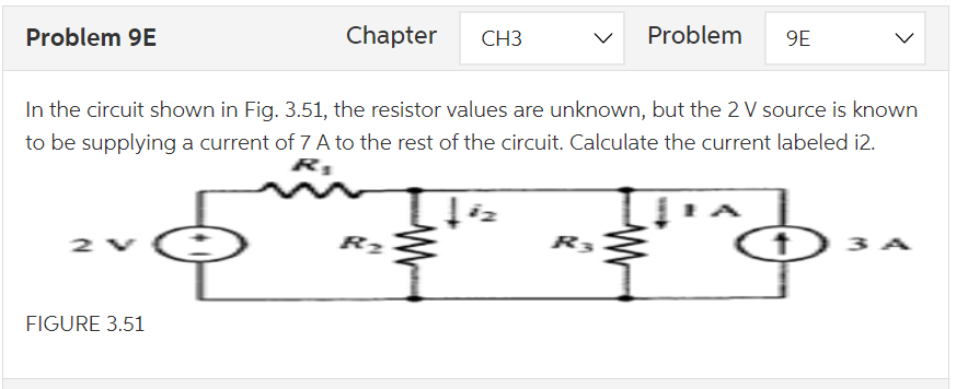 Solved Problem 9E In the circuit shown in Fig. 3.51, the | Chegg.com