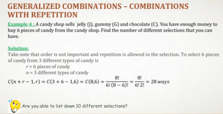 Solved GENERALIZED COMBINATIONS - COMBINATIONS WITH | Chegg.com