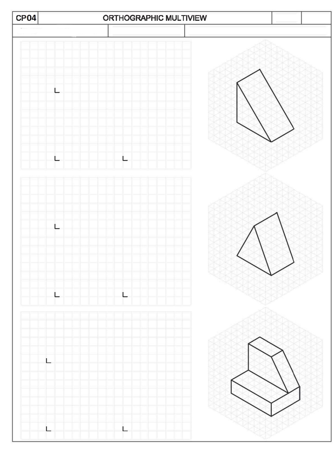 Draw the top view, front view, and side view | Chegg.com