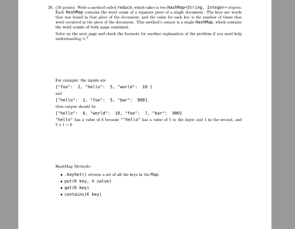 Solved WRITE A METHOD CALLED REDUCE, WHICH TAKES IN | Chegg.com