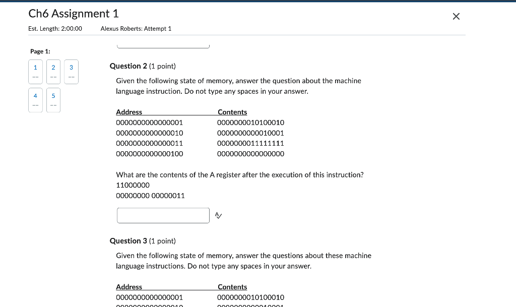Solved Given the following state of memory, answer the | Chegg.com