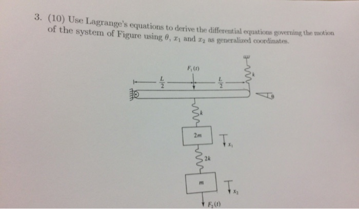 Solved Use Lagrange's equation to derive the differential | Chegg.com