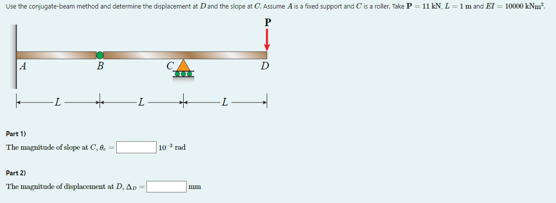 Solved Use the conjugate-beam method and determine the | Chegg.com
