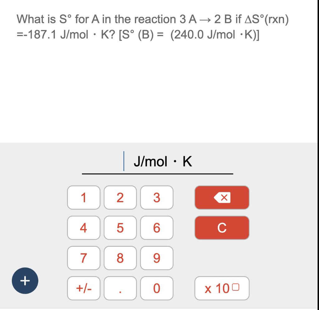 Solved What is S∘ for A in the reaction 3A→2B if ΔS∘(rxn) | Chegg.com