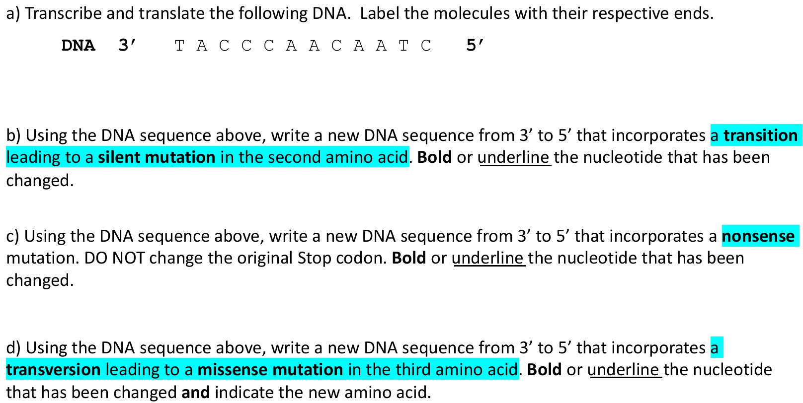 Solved II. Using the genetic code table below, please answer | Chegg.com