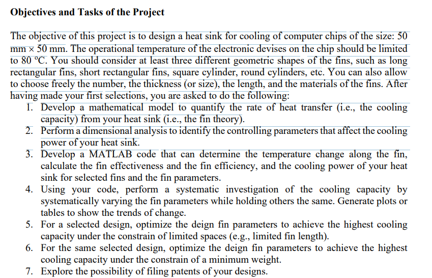 Solved Objectives and Tasks of the Project The objective of | Chegg.com