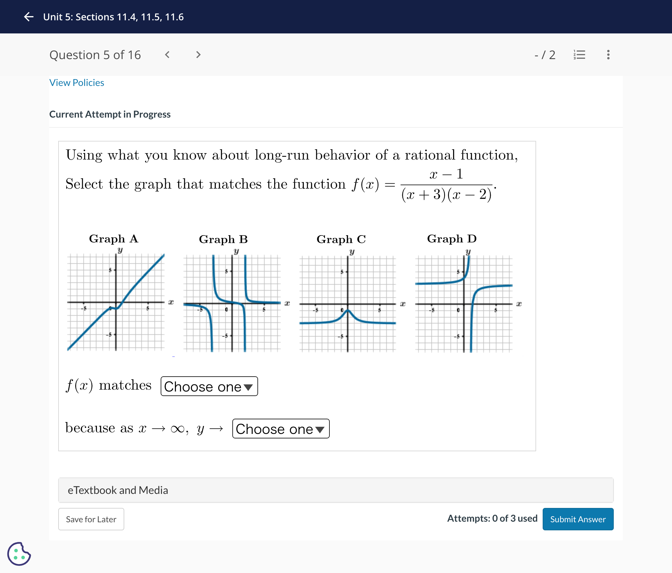 Solved Using what you know about long-run behavior of a | Chegg.com
