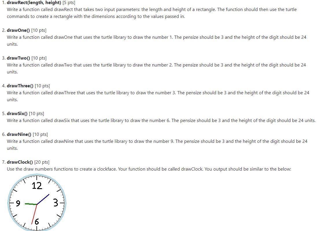 1 Drawrect Length Height 5 Pts] Write A Function