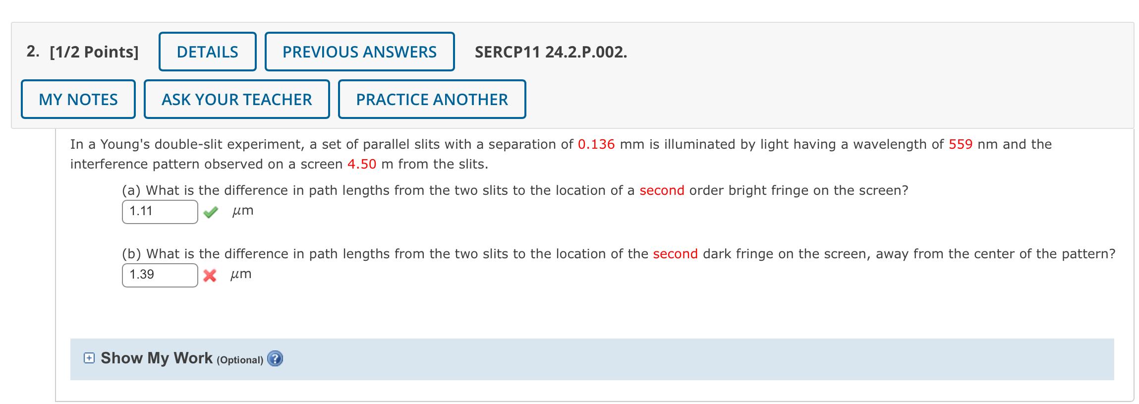 Solved In a Young's double-slit experiment, a set of | Chegg.com