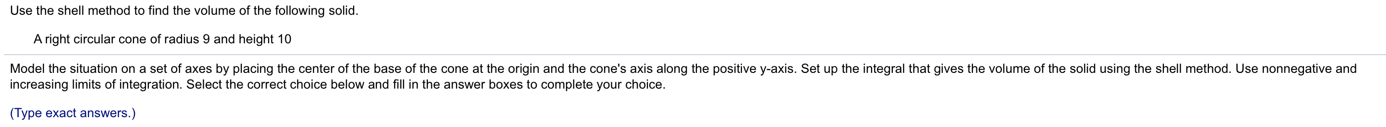 Solved Use the shell method to find the volume of the | Chegg.com