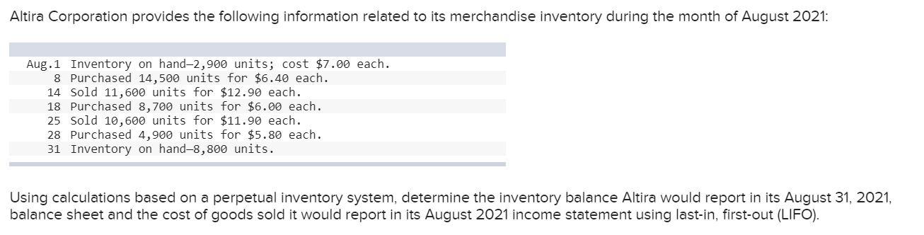 Solved Using calculations based on a perpetual inventory | Chegg.com