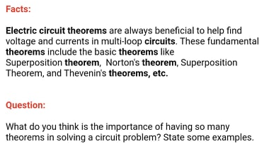 Solved Facts: Electric circuit theorems are always | Chegg.com