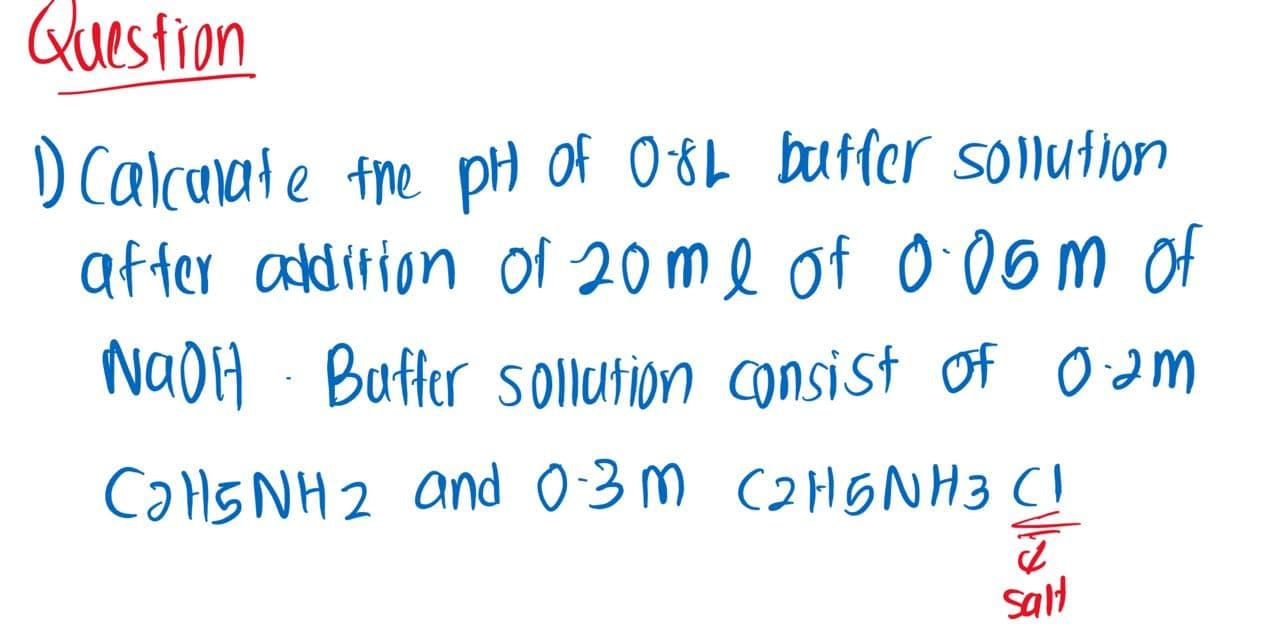 Solved Question D Calculate the pH of 0.8L buffer sollution | Chegg.com