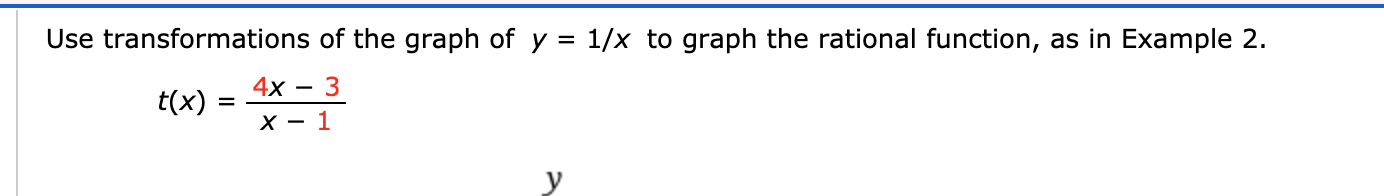Solved Use transformations of the graph of y = 1/x to graph | Chegg.com