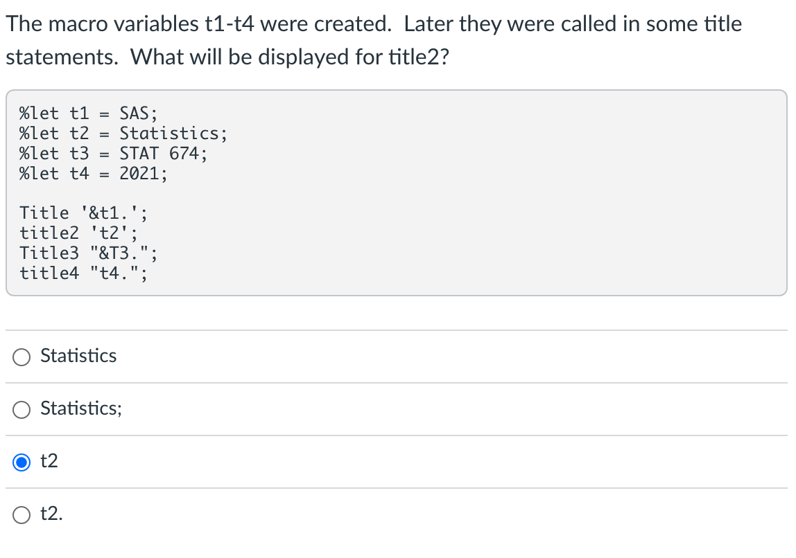 Solved The macro variable created by the CALL SYMPUT routine | Chegg.com