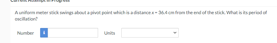Solved A uniform meter stick swings about a pivot point | Chegg.com
