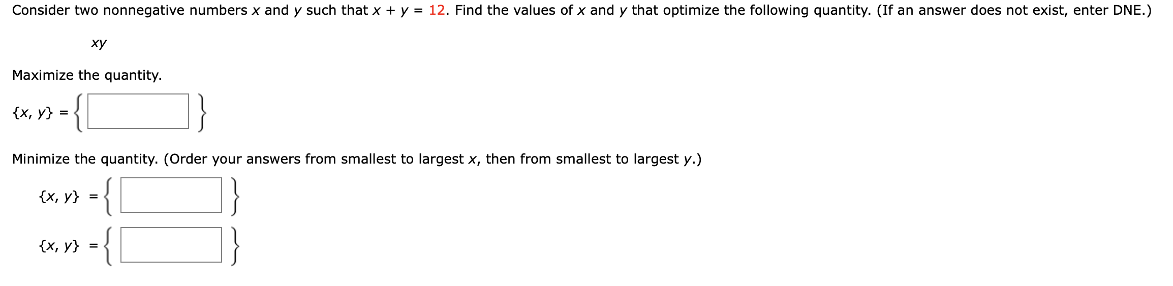 Solved Consider two nonnegative numbers x ﻿and y ﻿such that | Chegg.com