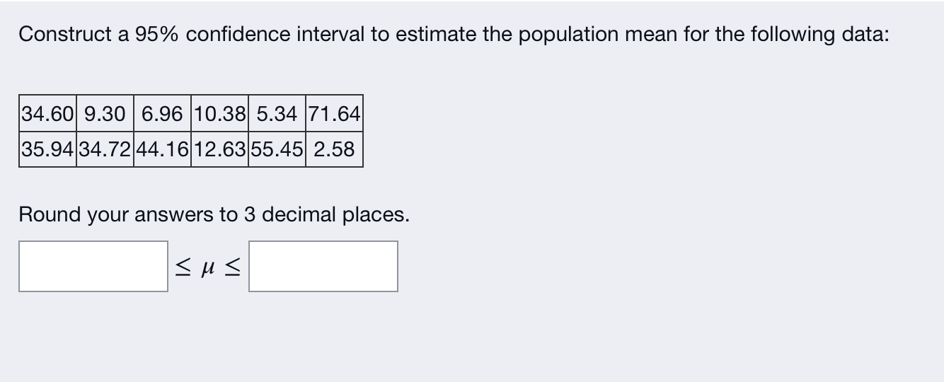 Solved Construct a 95% confidence interval to estimate the | Chegg.com