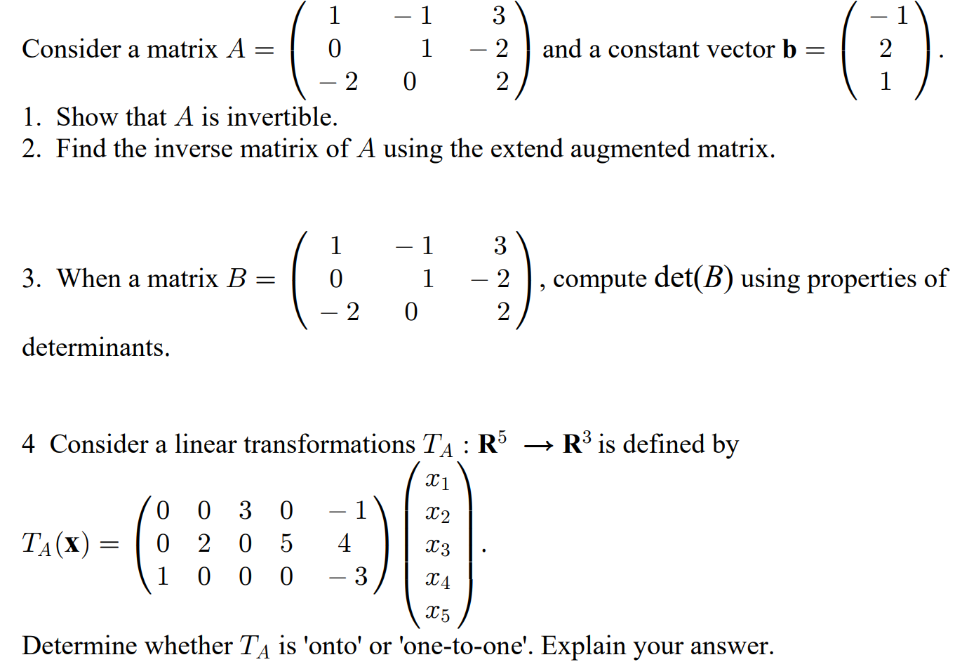 Solved Consider a matrix A=⎝⎛10−2−1103−22⎠⎞ and a constant | Chegg.com