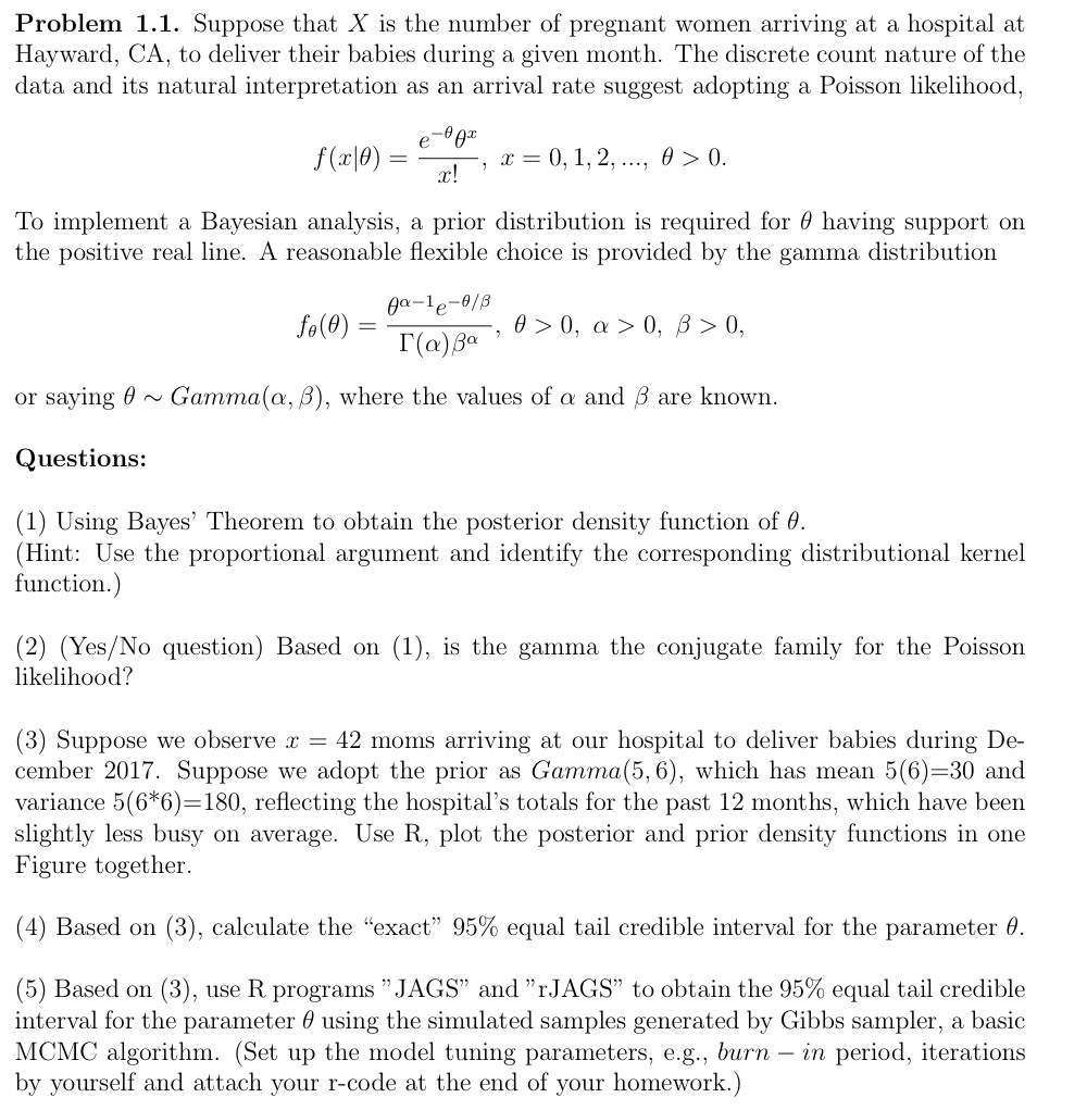 Problem 1.1. Suppose that X is the number of pregnant | Chegg.com