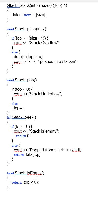Solved The Following program is a simple implementation for | Chegg.com