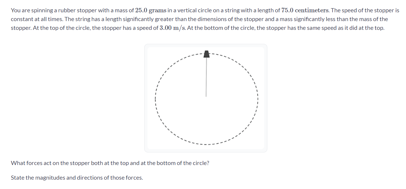 Solved You are spinning a rubber stopper with a mass of 25.0 | Chegg.com