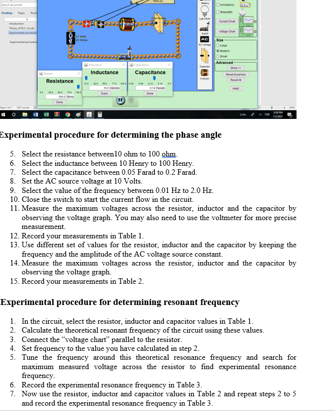 Solved 1. Calculate the theoretical and measured phase angle | Chegg.com