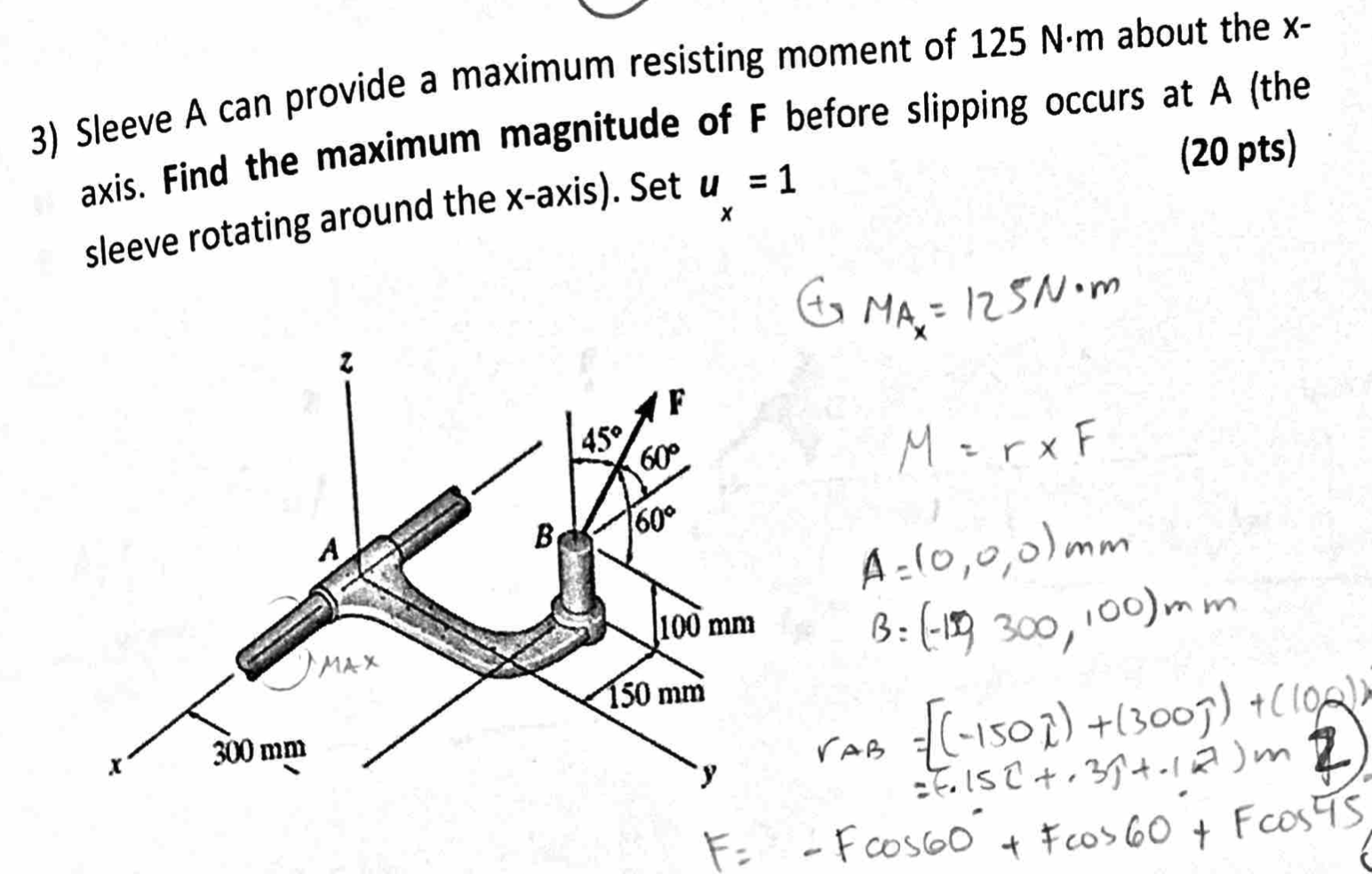 Solved 3) Sleeve A can provide a maximum resisting moment of | Chegg.com