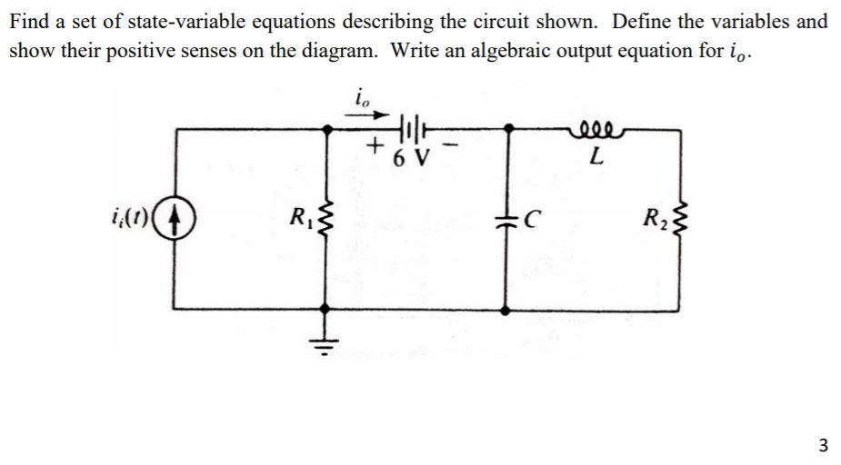 Solved Find a set of state-variable equations describing the | Chegg.com