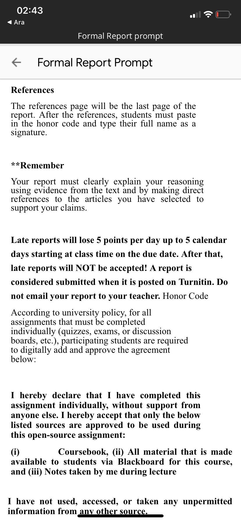 Format Requirements: Your formal report should be | Chegg.com