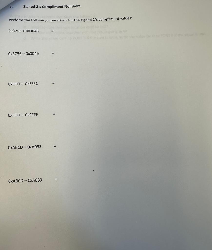 Solved Please answer them with HEX numbers | Chegg.com