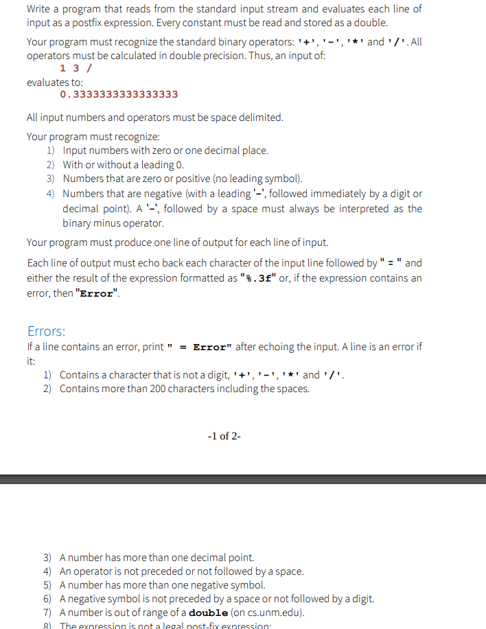 Solved Write A Program That Reads From The Standard Input Chegg