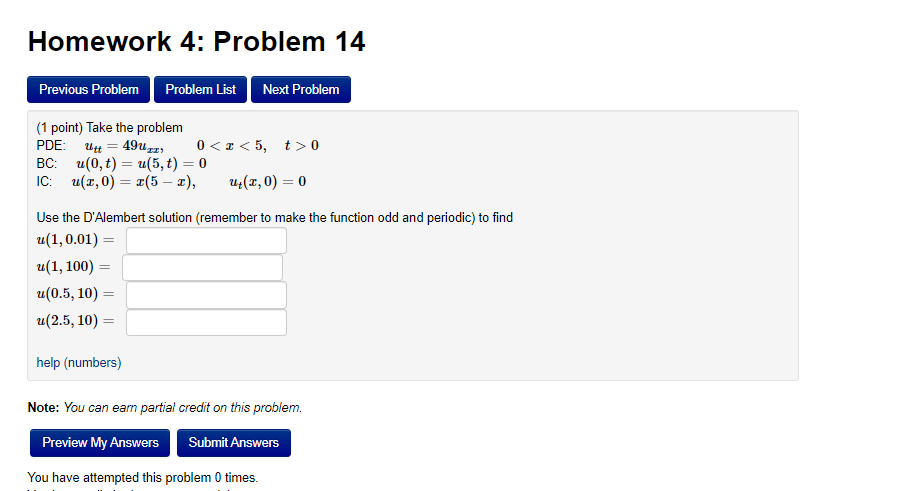 Solved Homework 4 Problem 14 Previous Problem Problem List 1475
