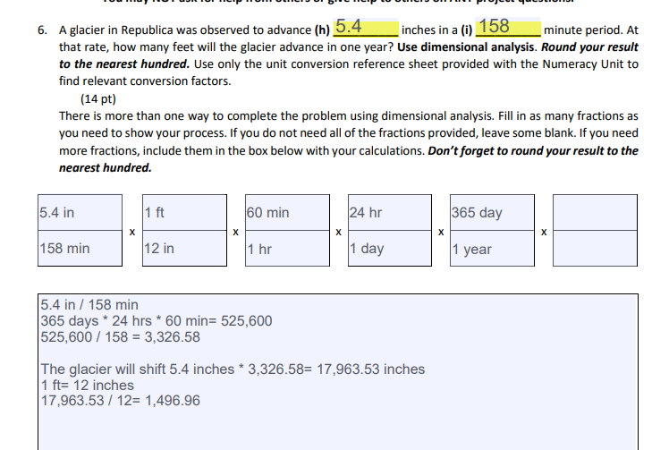 Solved 6. A glacier in Republica was observed to advance (h) | Chegg.com