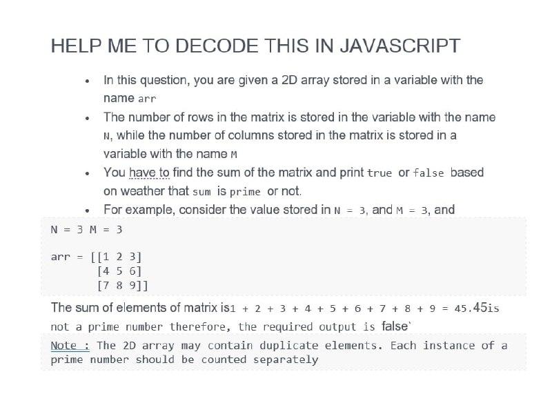 Solved HELP ME TO DECODE THIS IN JAVASCRIPT • In this | Chegg.com