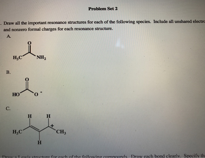 Solved Draw all the important resonance structures for each | Chegg.com