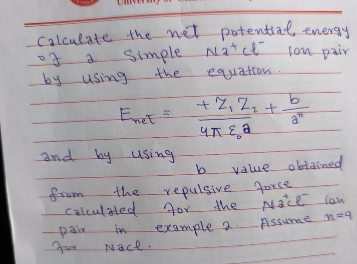 Solved Calculate the net potential energy of a simple | Chegg.com