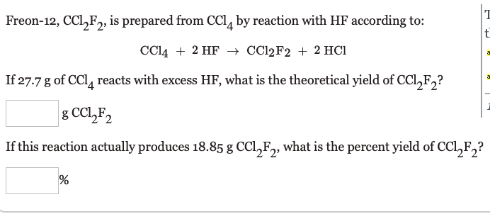 Solved T t a Freon-12, CCL2F2, is prepared from CCl4 by | Chegg.com