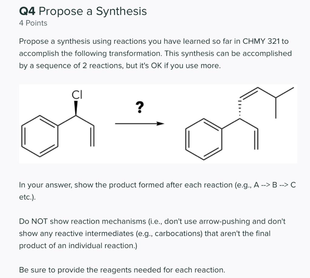 Solved Q4 Propose a Synthesis 4 Points Propose a synthesis | Chegg.com
