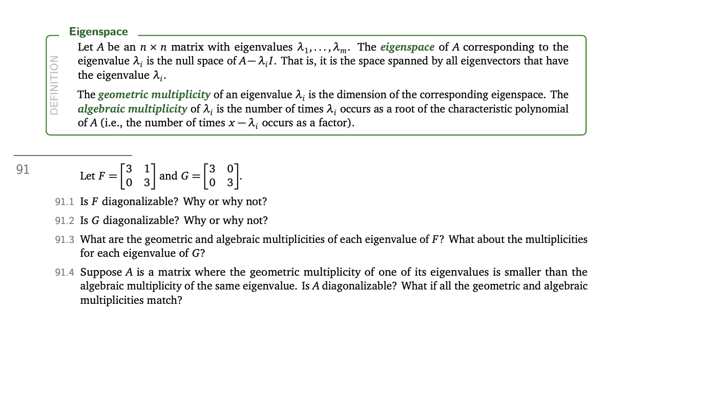 Solved Let A be an n×n matrix with eigenvalues λ1,…,λm. The | Chegg.com